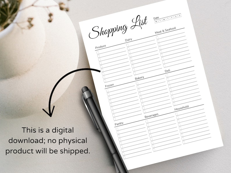 Editable Shopping List Template, Grocery List Printable Template, Food ...