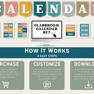 Editable Classroom Calendar Set and Weather Station ,12 Months Calendar ...