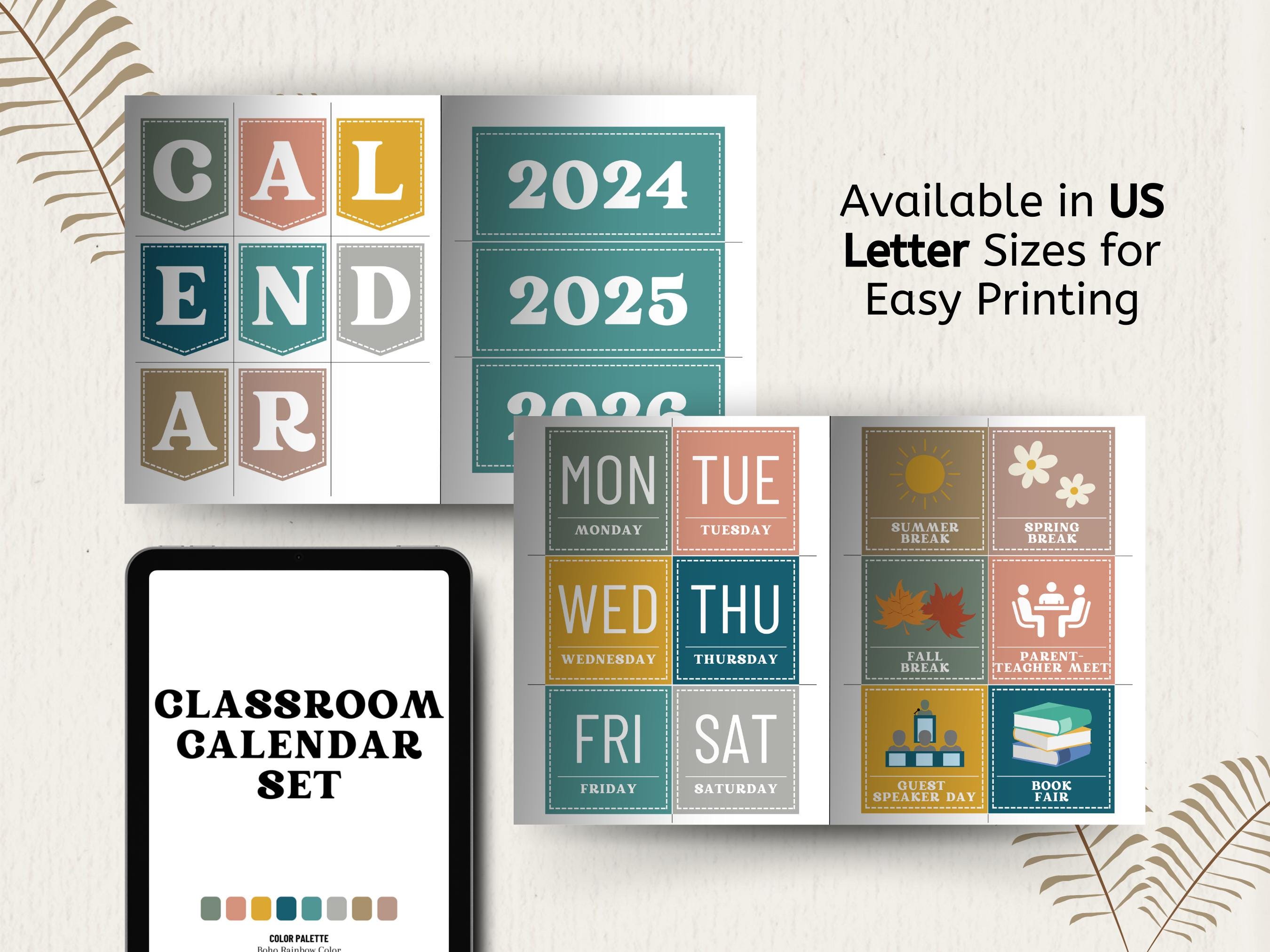 Editable Classroom Calendar Set and Weather Station ,12 Months Calendar ...