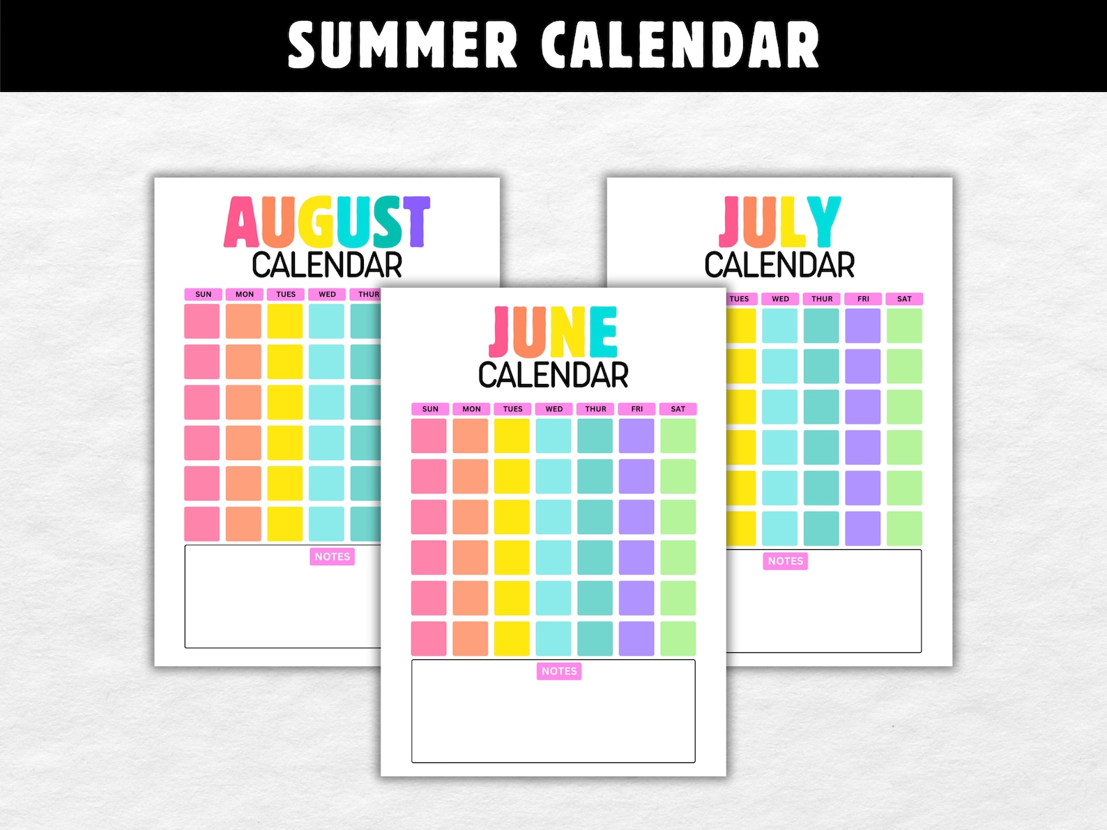 2024 Summer Planner for Kids, Editable Summer Rules Checklist, Summer ...