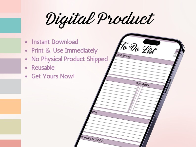 Editable to Do List Bundle, Daily & Weekly Checklist (digital Download ...