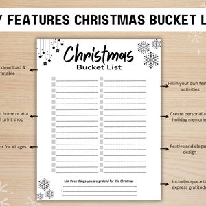 Christmas Bucket List Template, Winter List, Christmas Template, Family ...