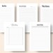 Printable Notes Page Template Lined Note Pages Note Taking Template ...
