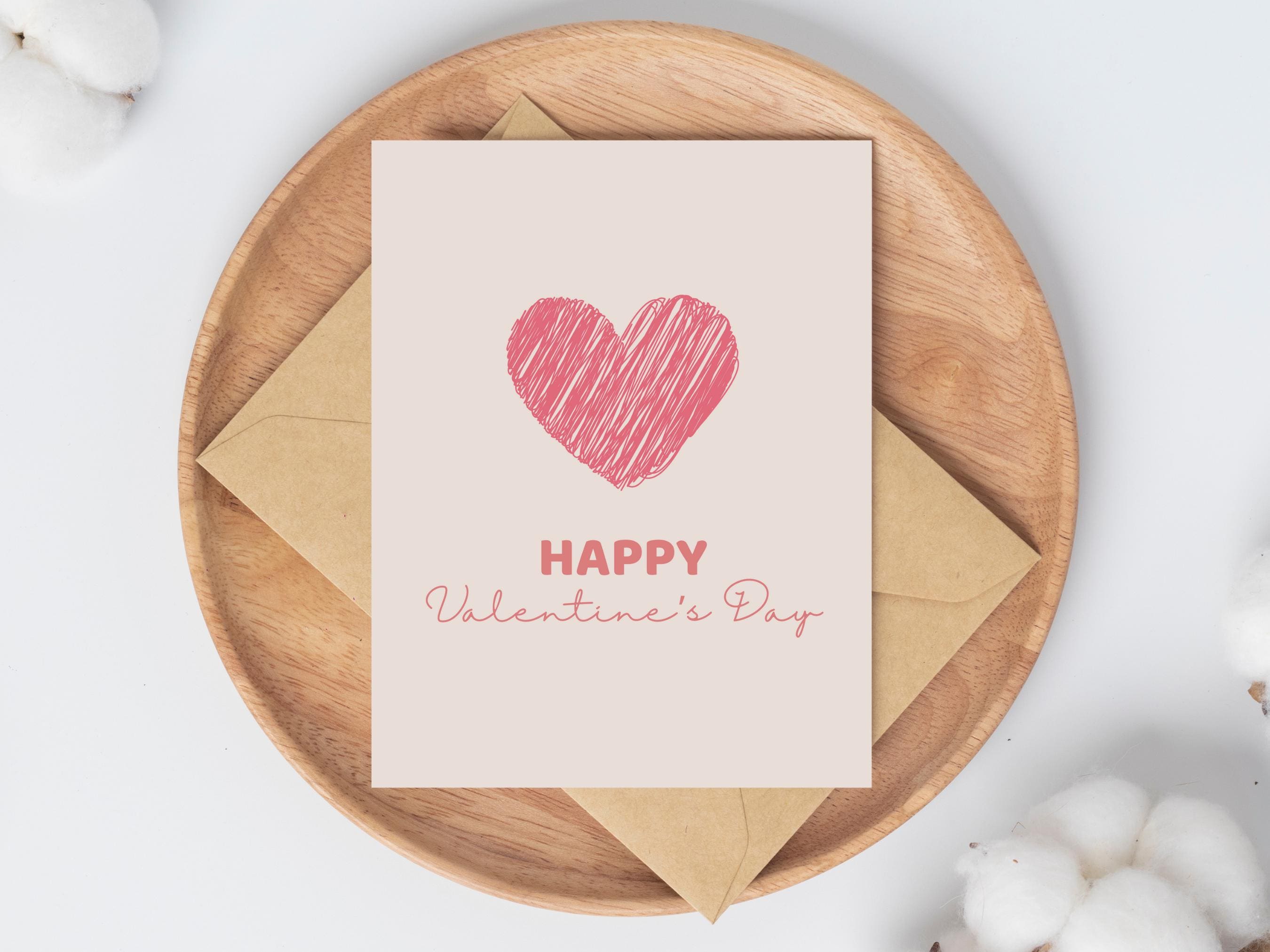 Editable Valentine Day Card Template, Sweet and Simple Valentine Day ...