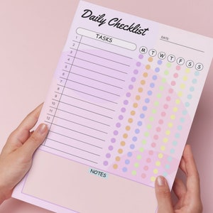 Daily Checklist Template, Editable Daily Checklist, Weekly Checklist ...