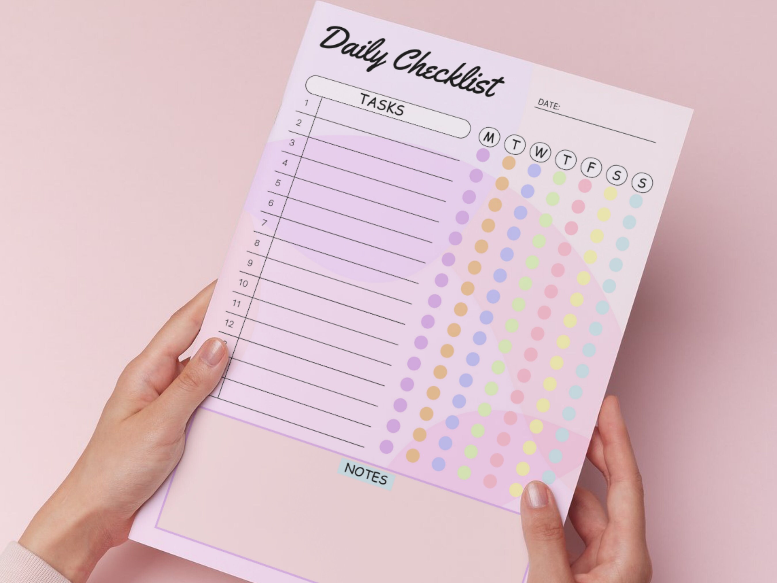 Daily Checklist Template, Editable Daily Checklist, Weekly Checklist ...
