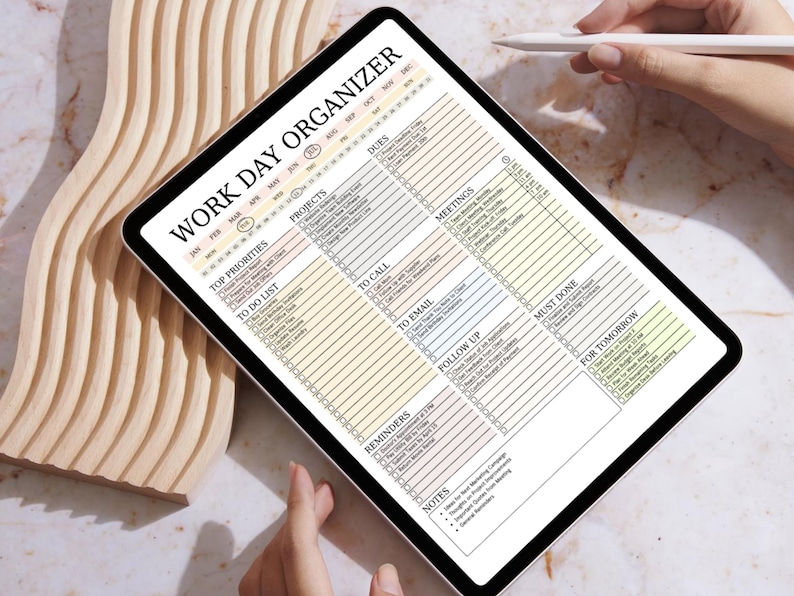 Work Day Planner, Printable Planner, Productive Planner, Work Schedule ...