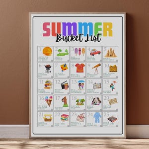 Summer Bucket List Printable: Fun Family Activities (canva Template, US ...
