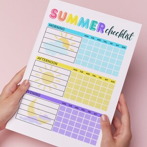 Editable Summer Checklist, Summer Checklist for Kids, Chore Chart for ...