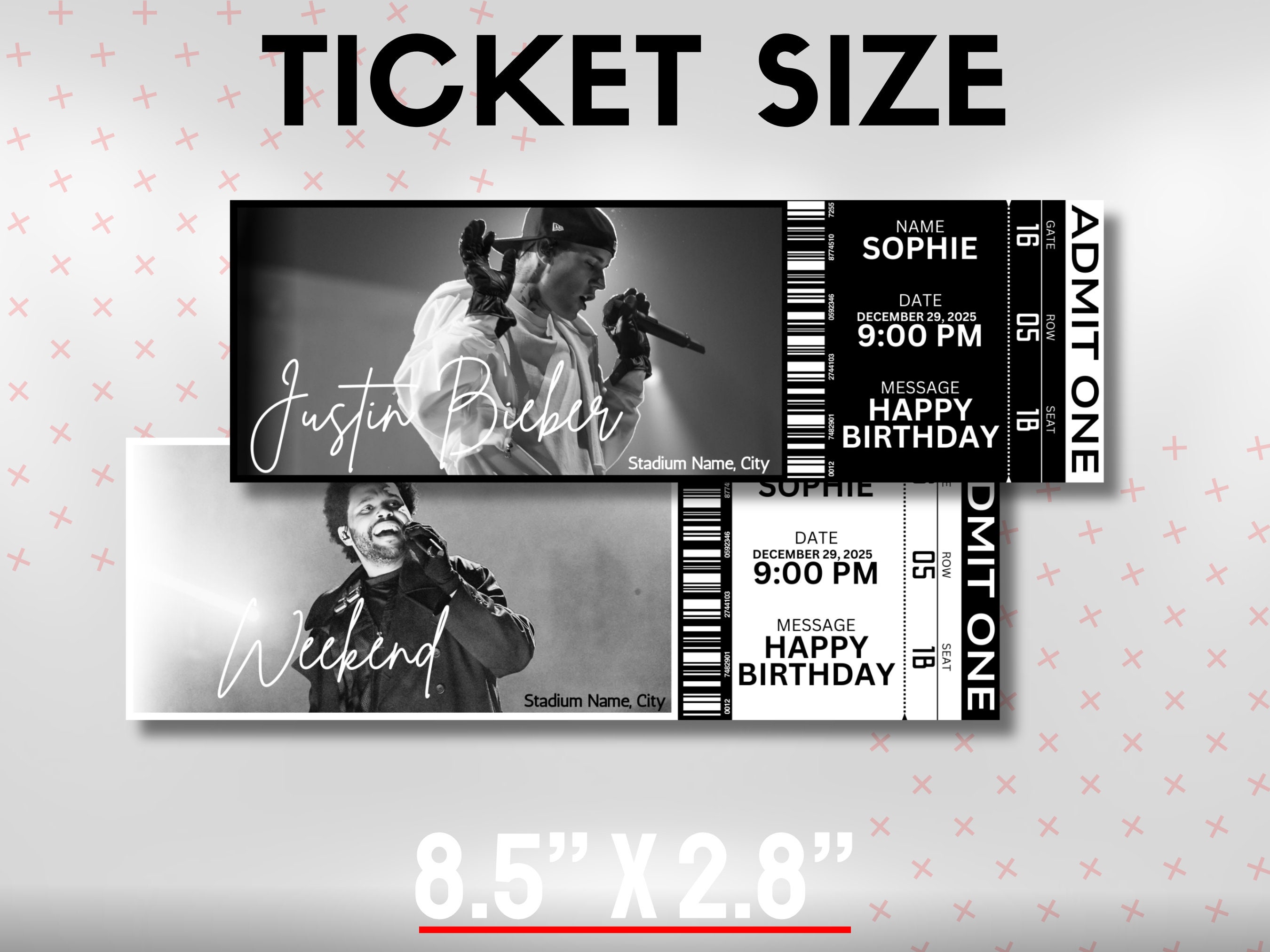 Concert Ticket Template, Custom Concert Ticket Gift, DIY Event Ticket ...