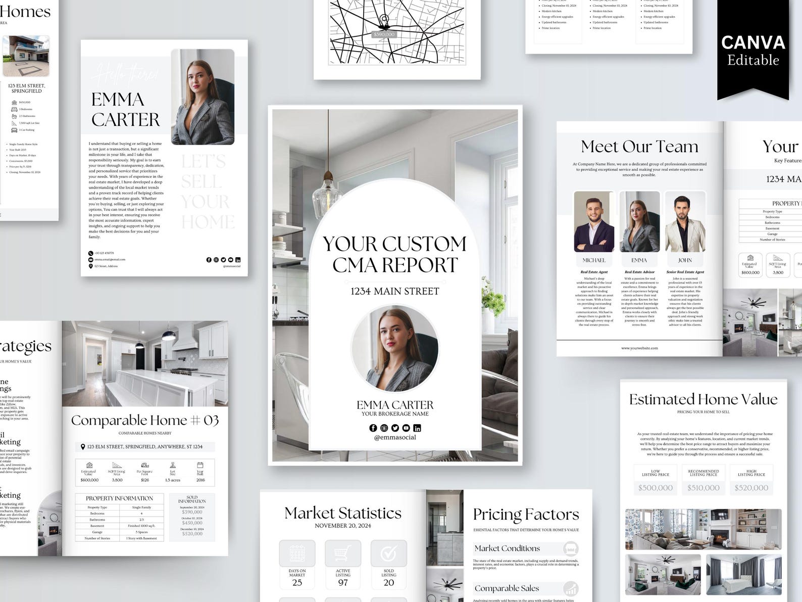 Customizable CMA Report Template: Real Estate Analysis (digital ...