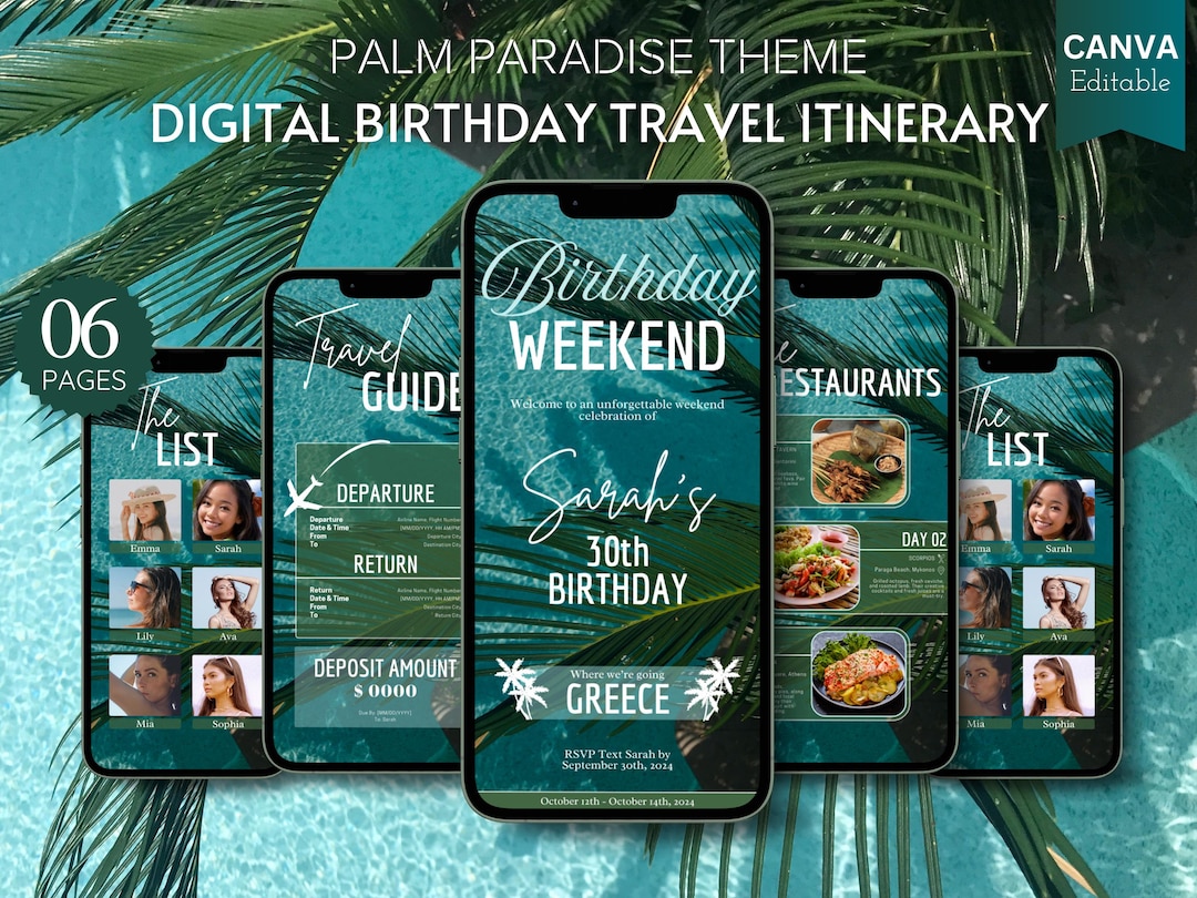 Editable Birthday Weekend Invitation, Birthday Dinner, Editable ...