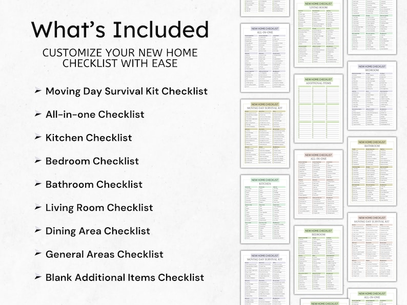 New Home Essentials Checklist: Moving & First Apartment (PDF) - Etsy