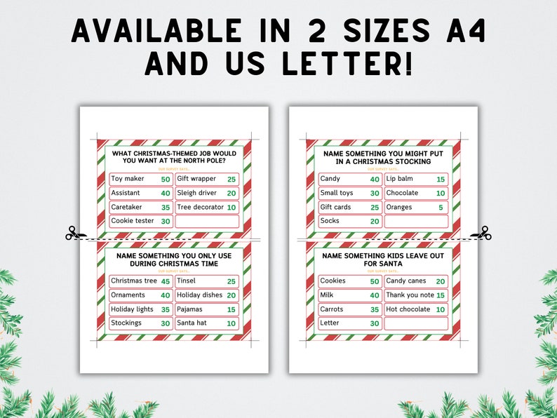 Christmas Feud Game Template, Christmas Friendly Feud Game, Christmas ...