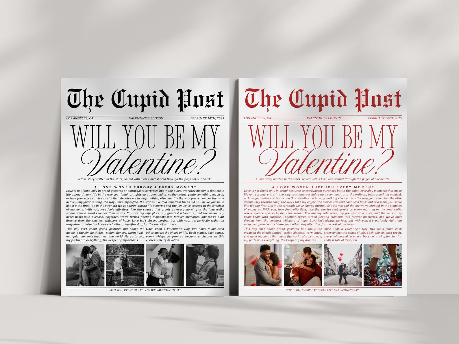 Valentine's Cupid Post Newspaper Template: Editable Canva Design ...