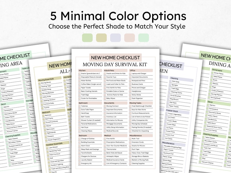 New Home Essentials Checklist: Moving & First Apartment (PDF) - Etsy