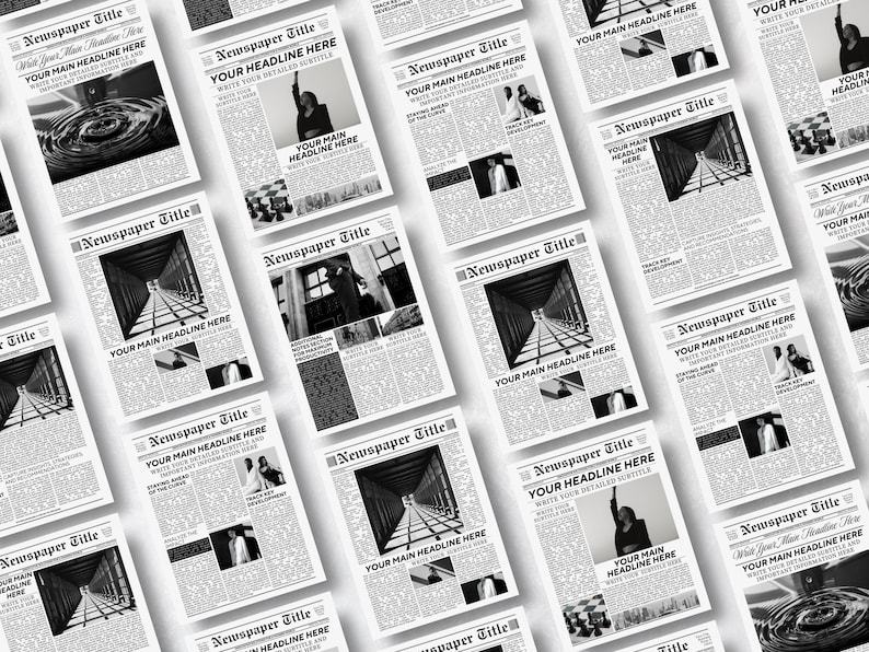 Editable Front Page Templates | 6 Pages | Canva Newspaper Layout | A4 ...