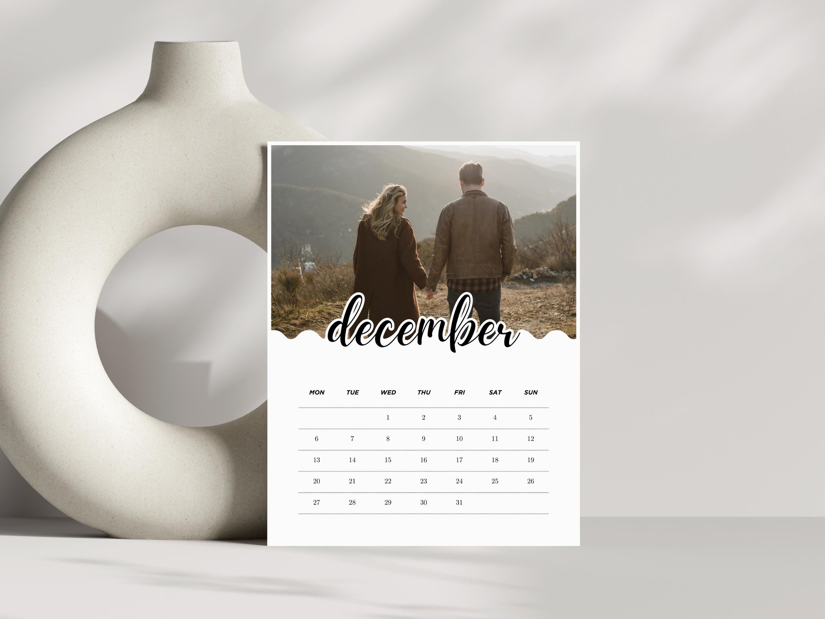 2026 Monthly Photo Calendar Template Custom, Canva Editable Printable ...