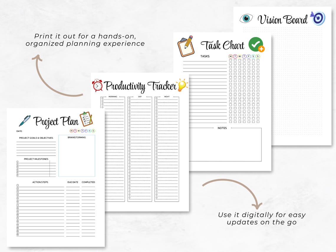 Printable Project Planner | A4 & A5 | Easy to Use | Instant Download - Etsy