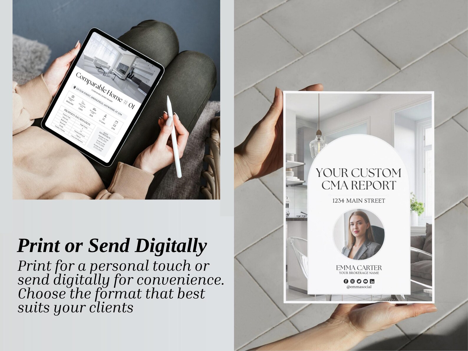 Customizable CMA Report Template: Real Estate Analysis (digital ...