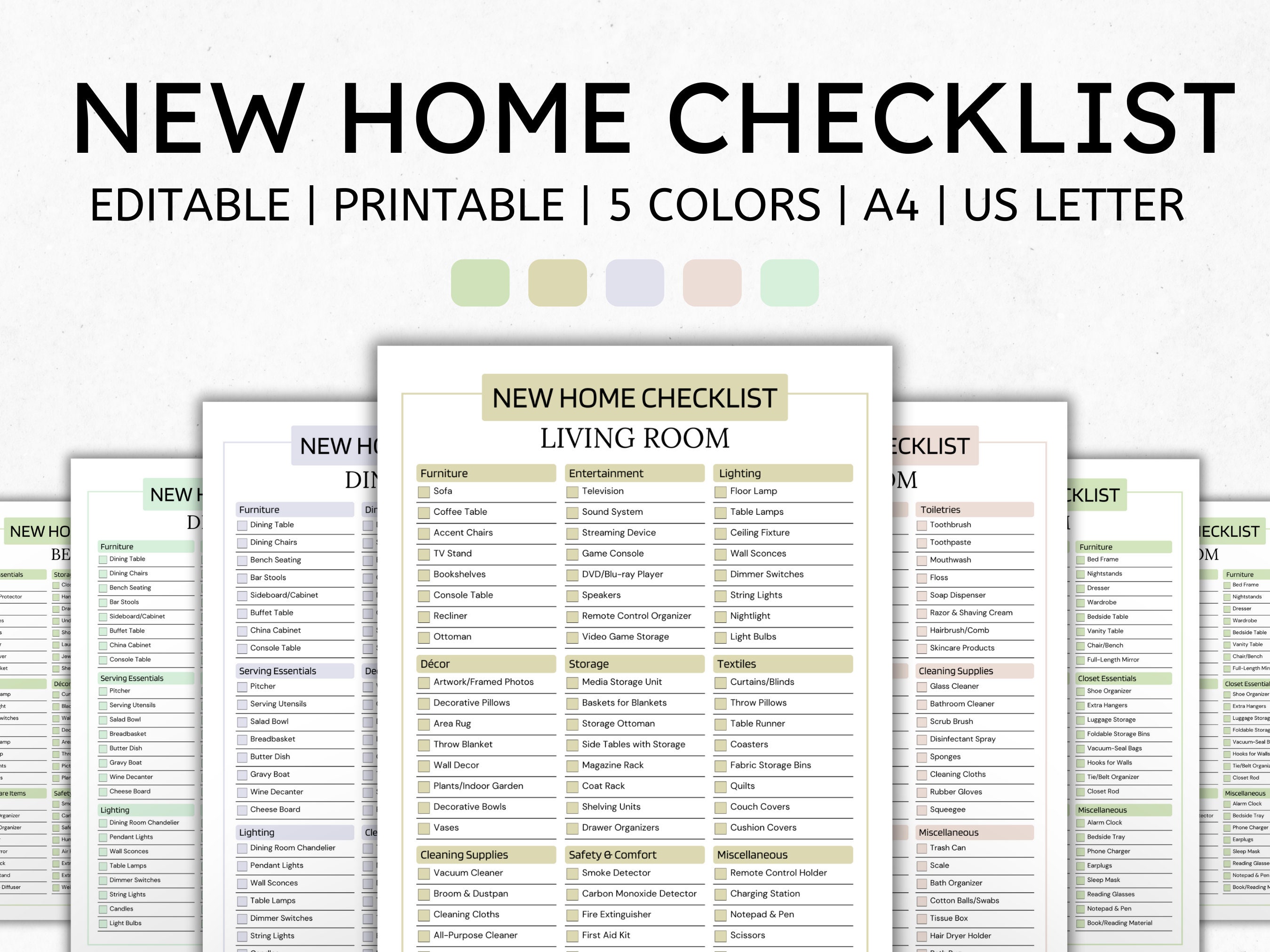 New Home Essentials Checklist: Moving & First Apartment (PDF) - Etsy