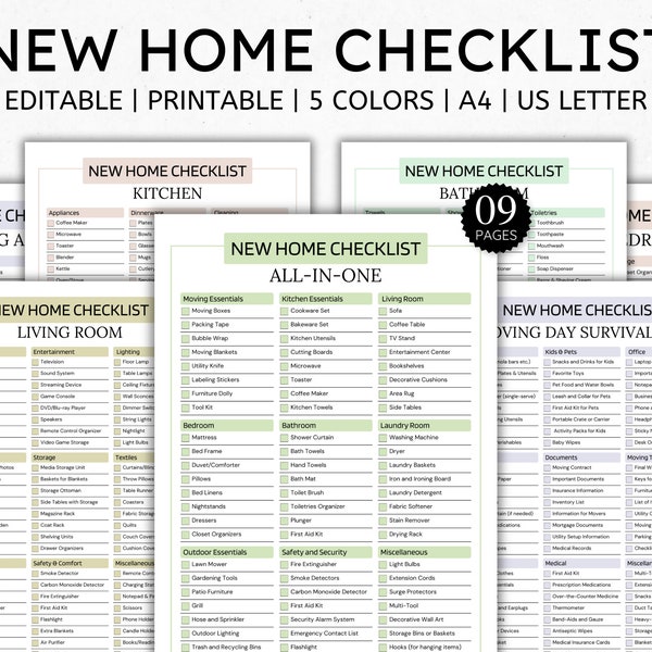 Printable New Home Checklist - Etsy