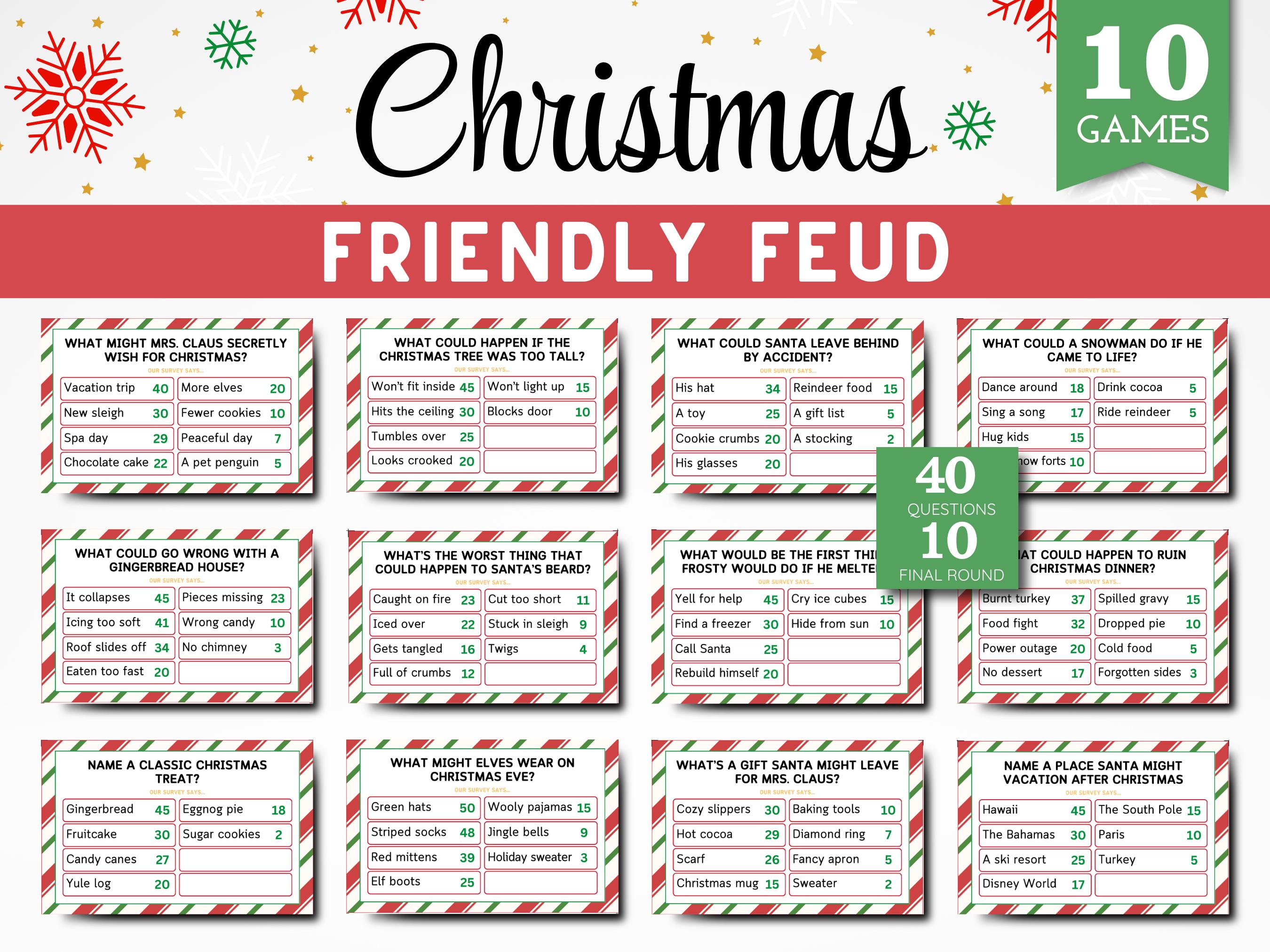 Christmas Feud Games, Christmas Family Feud Games, Christmas Party ...