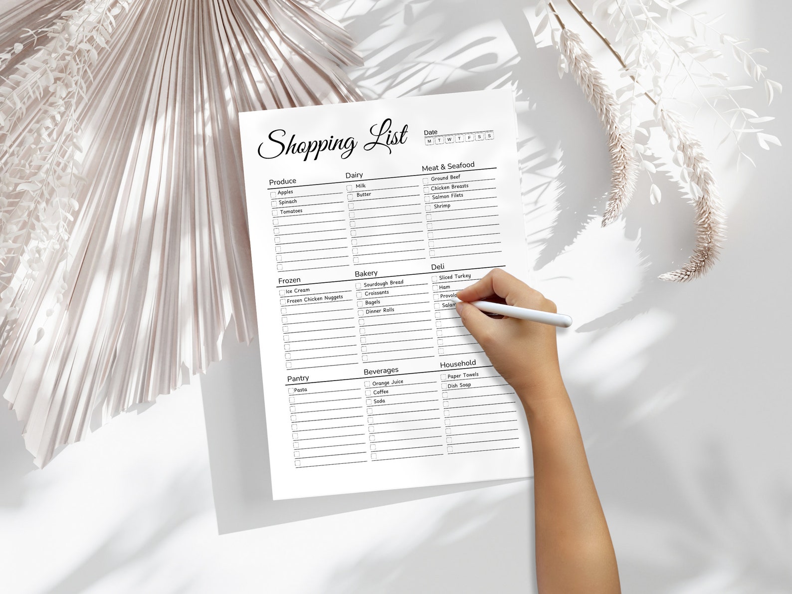 Editable Shopping List Template, Grocery List Printable Template, Food ...