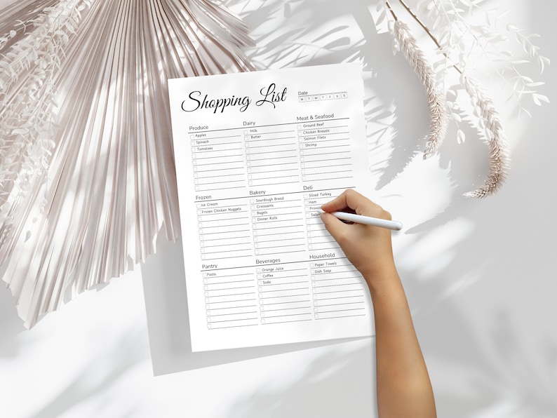 Editable Shopping List Template, Grocery List Printable Template, Food ...