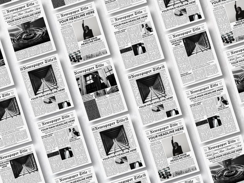 Canva Newspaper Template | Page Layout | Editable Layout ...