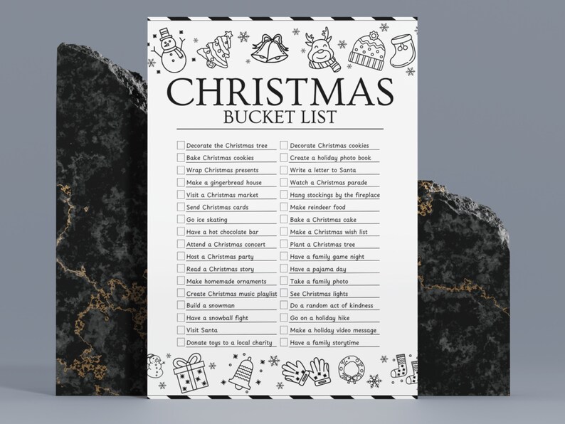 Editable Christmas Bucket List Template: Holiday Checklist (US Letter ...