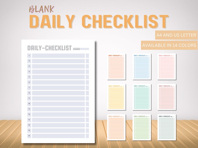 Editable Blank Checklist Template, Minimalist Checklist Planner ...