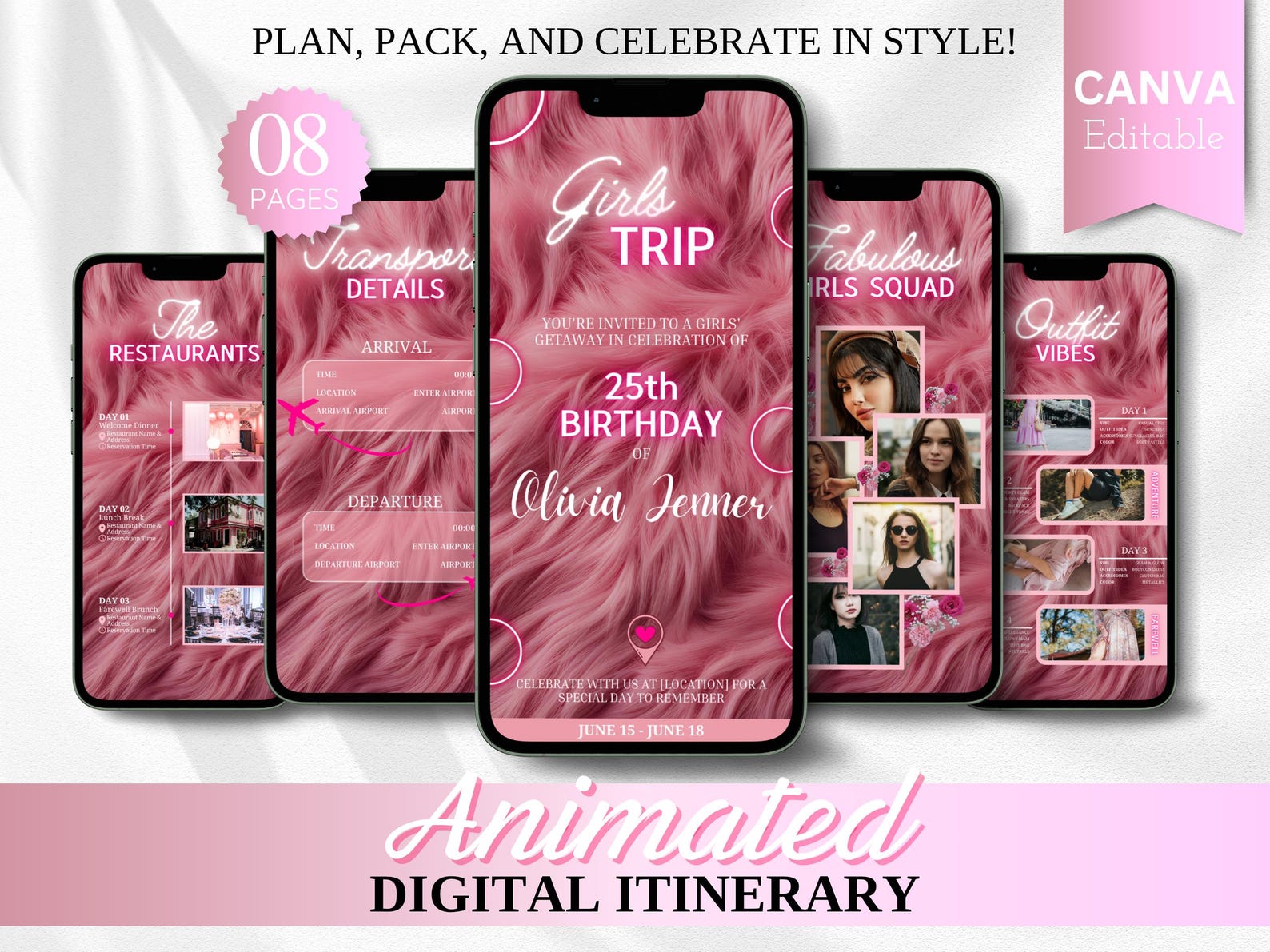 Editable Birthday Weekend Invitation, Birthday Dinner, Editable ...