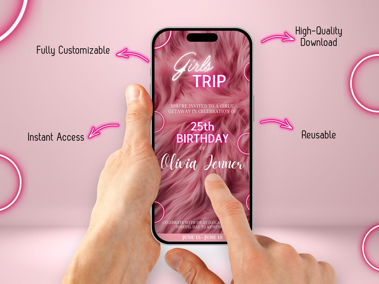 Editable Birthday Weekend Invitation, Birthday Dinner, Editable ...