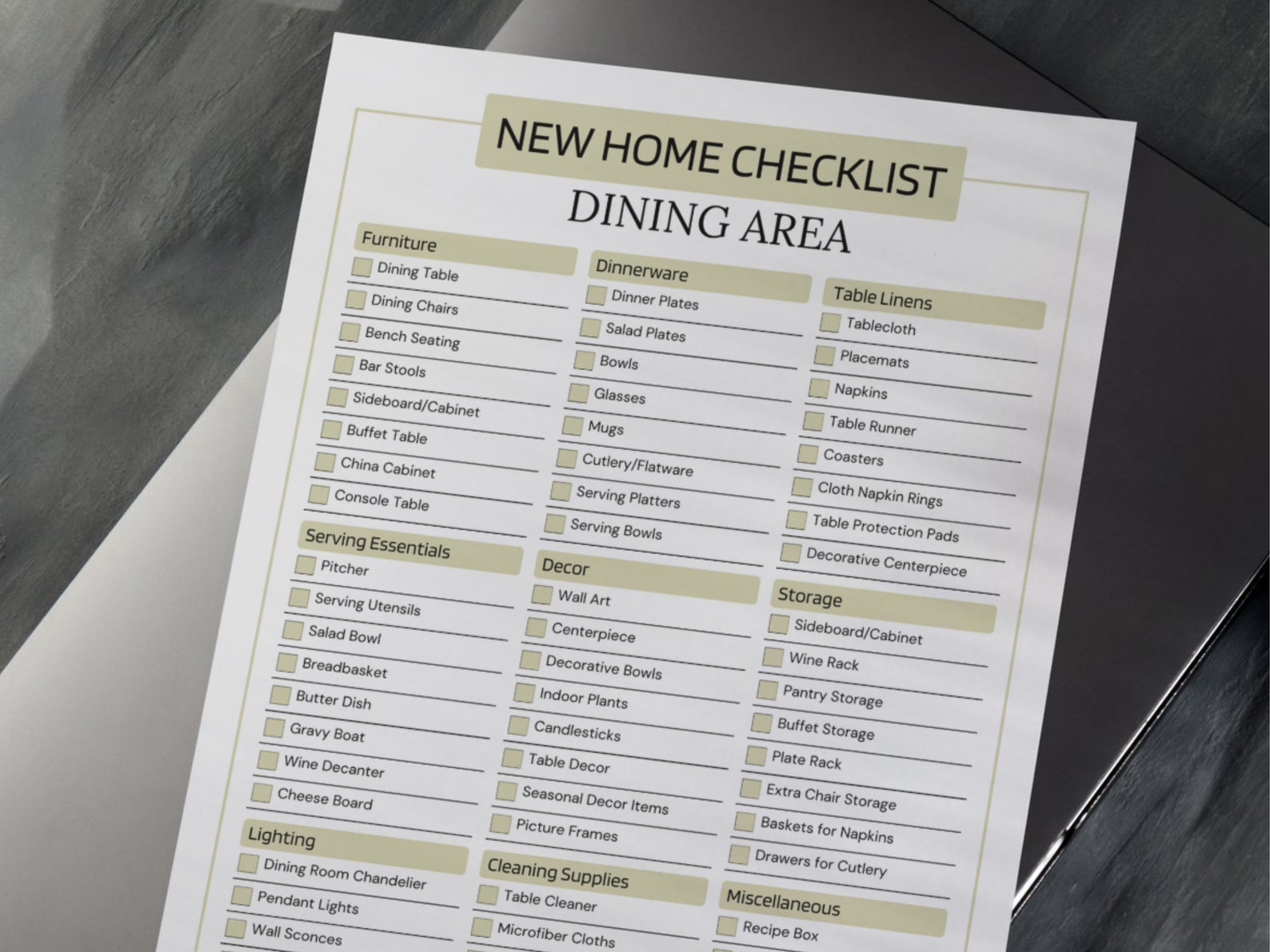 New Home Essentials Checklist: Moving & First Apartment (PDF) - Etsy