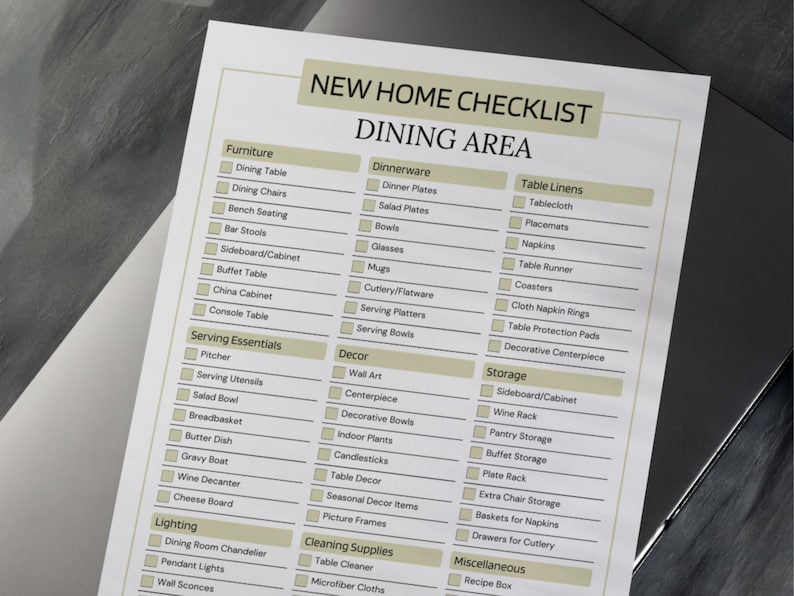 New Home Essentials Checklist: Moving & First Apartment (PDF) - Etsy