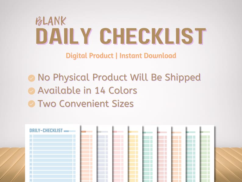 Editable Blank Checklist Template, Minimalist Checklist Planner ...