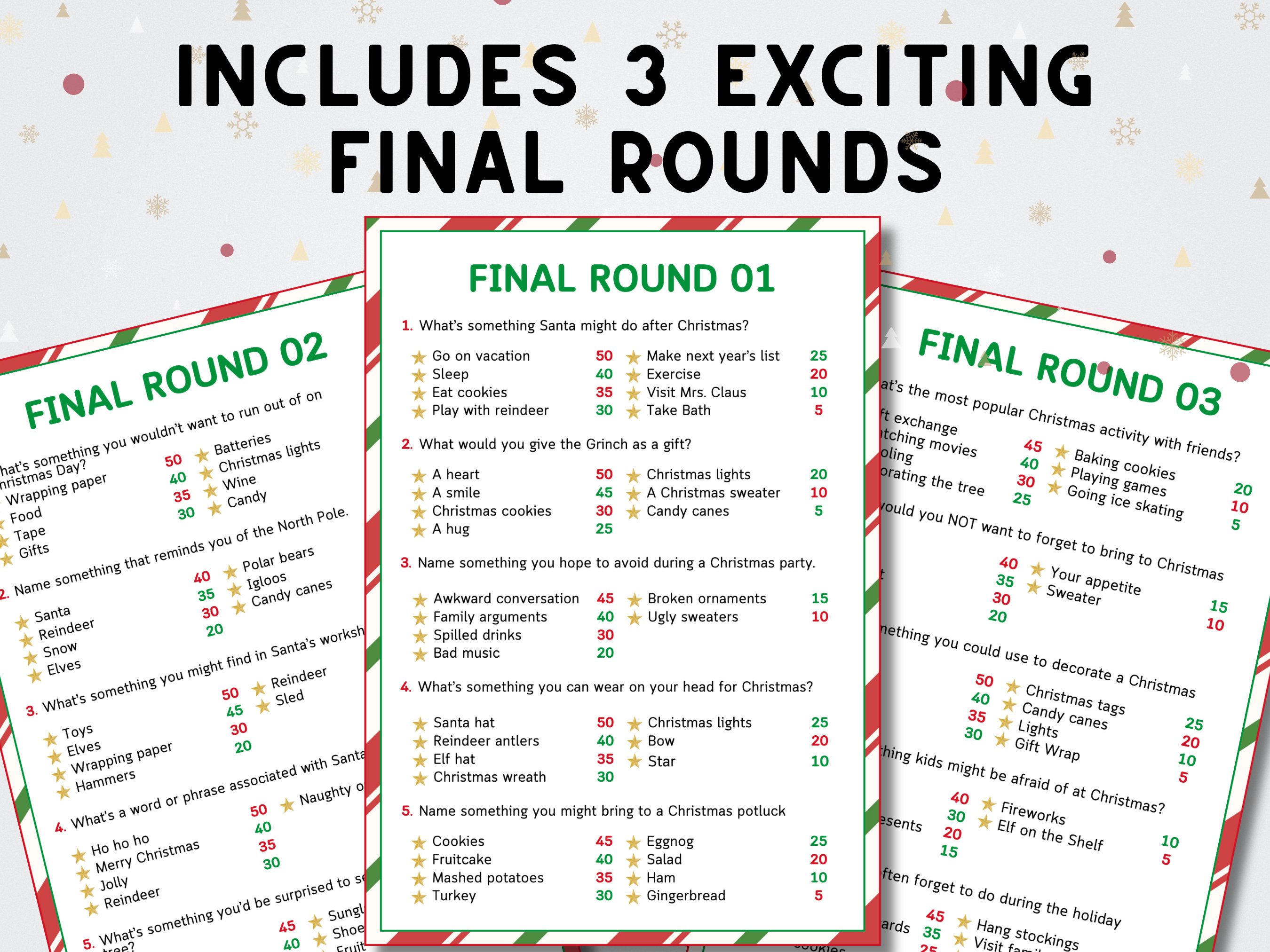 Christmas Feud Game Template, Christmas Friendly Feud Game, Christmas ...