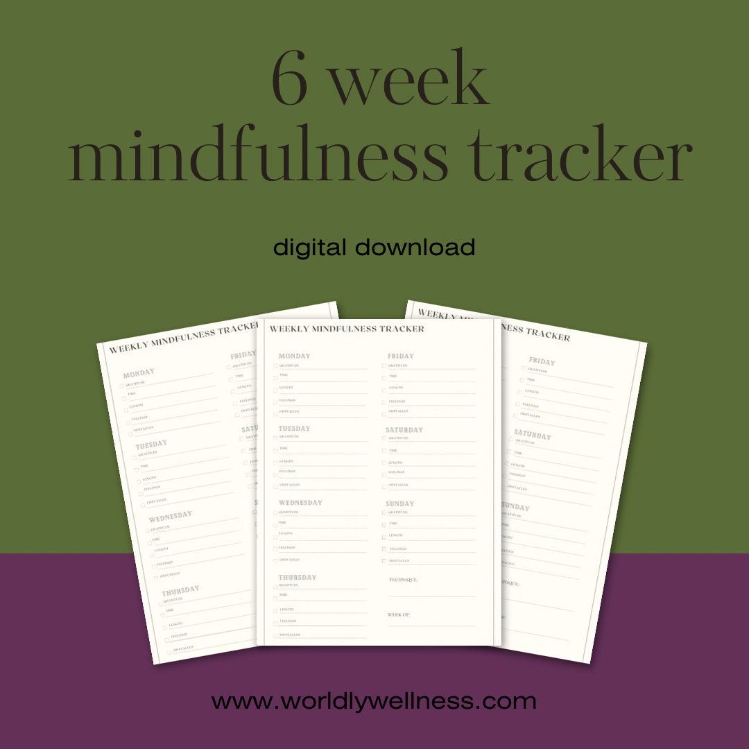 6 Week Mindfulness Tracker - Etsy