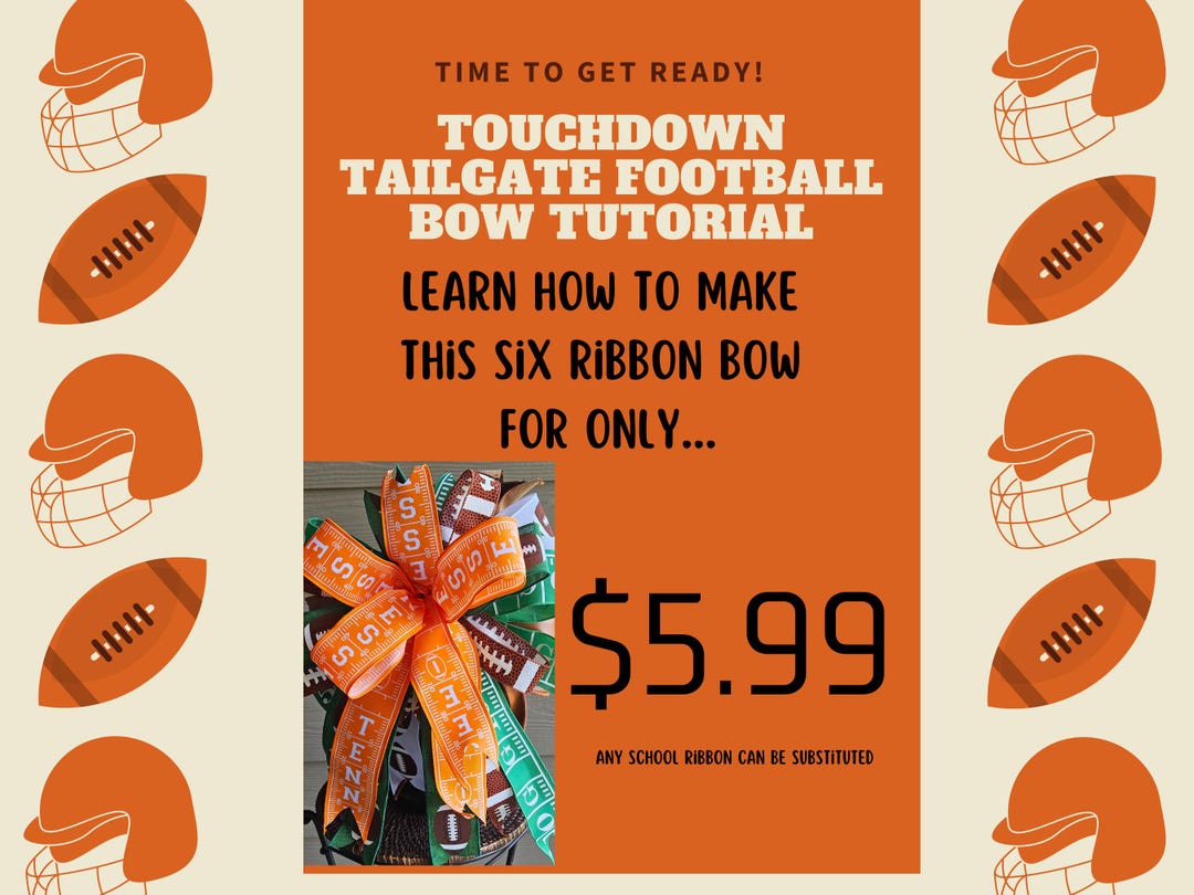 Football Bow Tutorial, Touchdown Tailgate Bow Tutorial, Football Craft ...