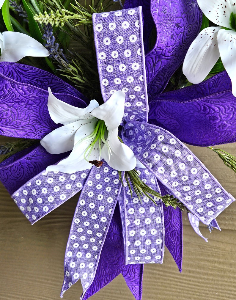 Easter Lily Cross Wreath, Easter Palm Front Door Wreath, He is Risen ...