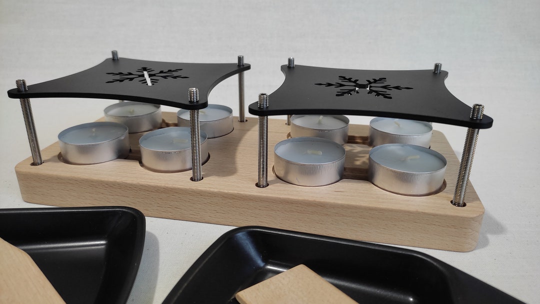 Black Candle Raclette Set for 2 People - Etsy