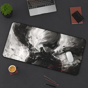 Nier Automata 2B Fan-made Non-slip Desk Mat - Anime Style Black and ...