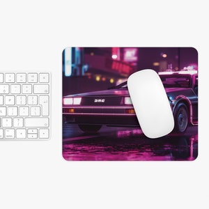 Delorean DMC-12 Non-slip Desk Mat - Back to the Future Synthwave Neon ...