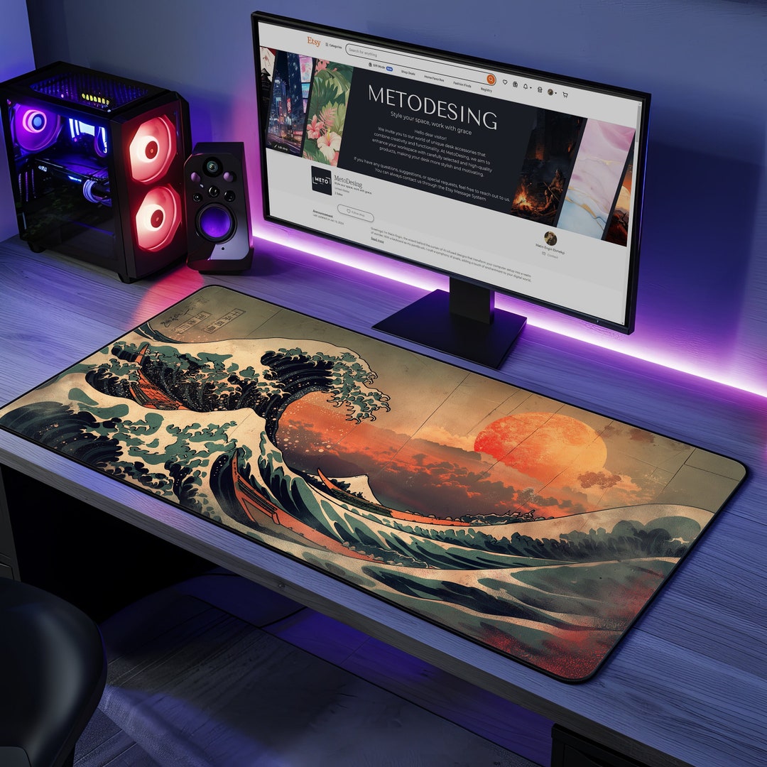 The Great Wave off Kanagawa Non-slip Desk Mat - Kanagawa Oki Nami Ura ...