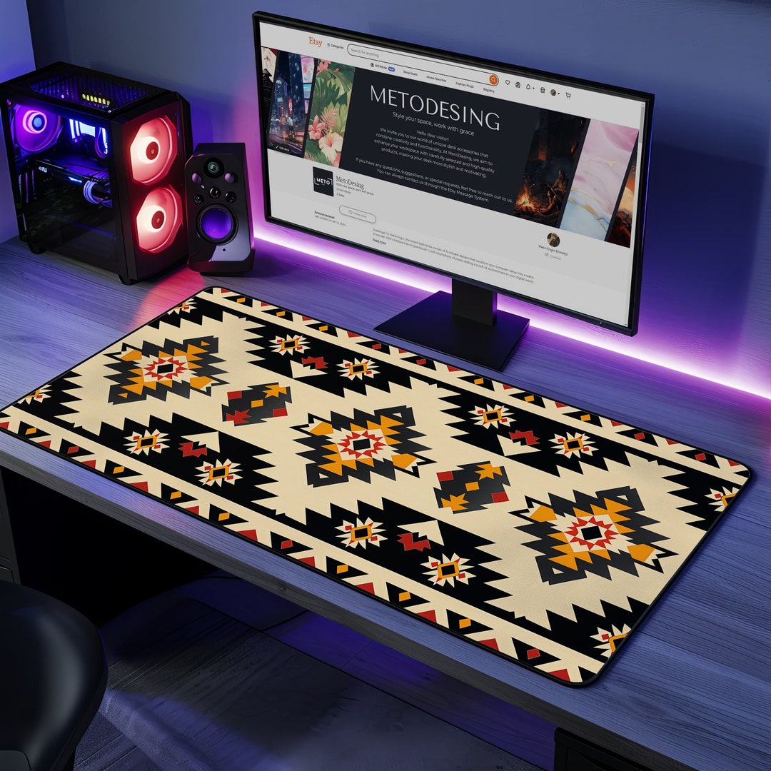 Native American Non-slip Desk Mat: Tribal Indian Navajo Aesthetic ...