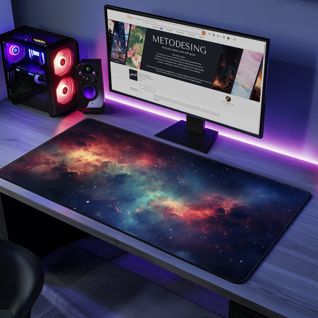 Deep Space Non-slip Desk Mat: Nebula Large Gaming Mouse Pad, Gift for ...