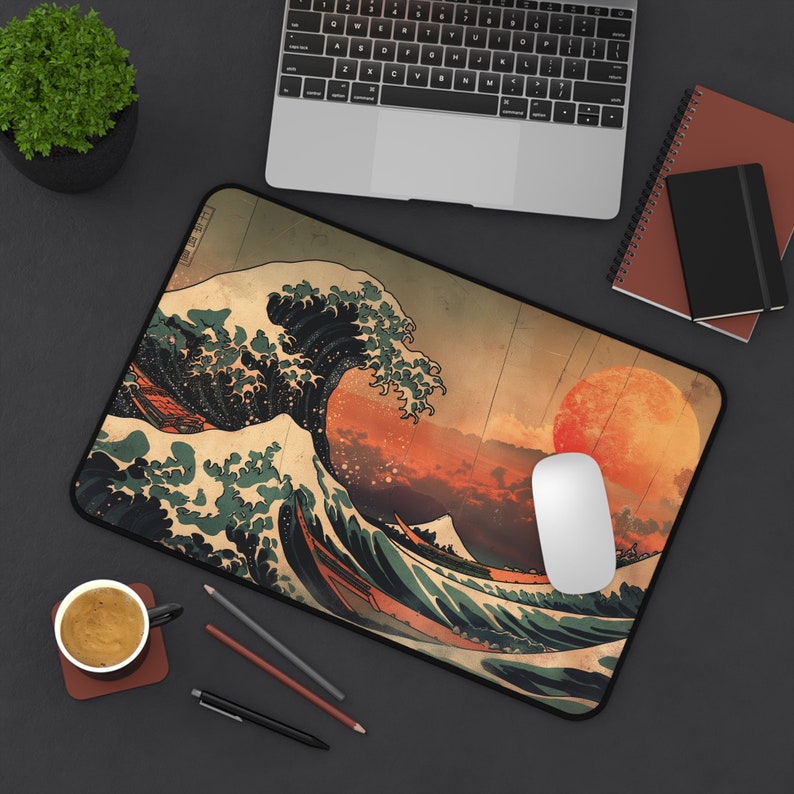 The Great Wave off Kanagawa Non-slip Desk Mat - Kanagawa Oki Nami Ura ...