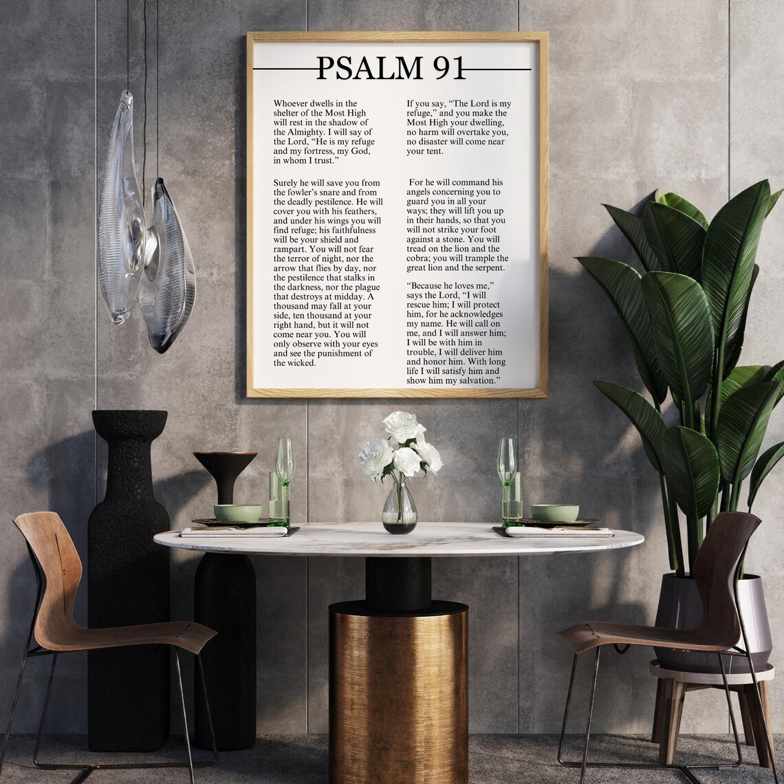 Psalm 91 Printable, Psalm 91 Wall Art, Bible Verse Printable, Christian ...