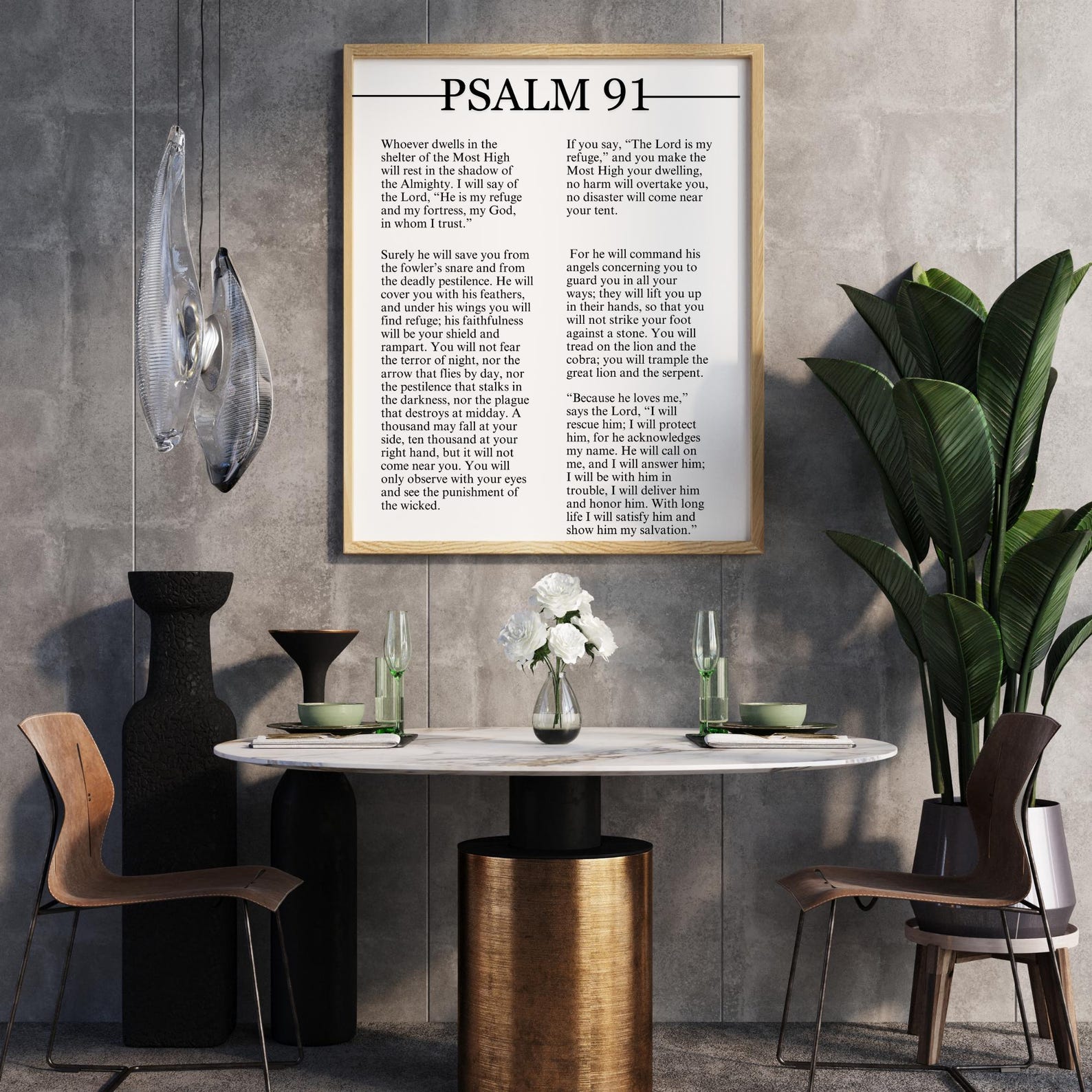 Psalm 91 Printable, Psalm 91 Wall Art, Bible Verse Printable, Christian ...